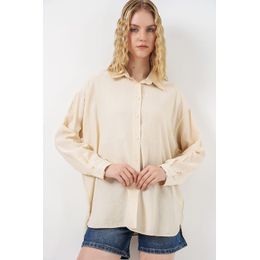 Oversized Langarm-Hemd mit Knopfleiste