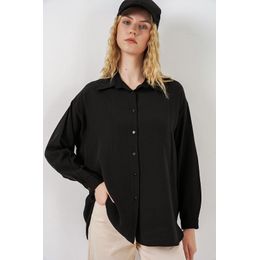Oversized Langarm-Hemd mit Knopfleiste