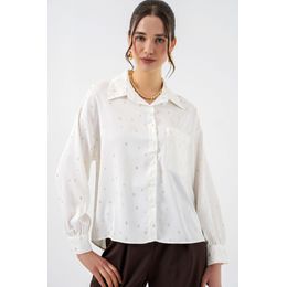 Oversized Langarmdruckhemd mit Tasche