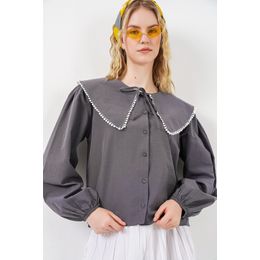 Popeline Babykragenhemd mit Schleife