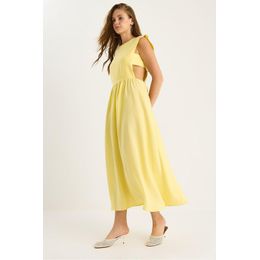 Ausschnitt Detailliertes Midi-Kleid
