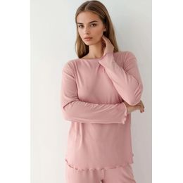 Gem&uuml;tliches L&auml;ssig Geschnittenes Langarm-Pyjama-Set