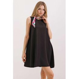 Leinen Mischgewebe A-Linien Mini-Kleid
