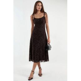 Blumiges A-Linien T&uuml;ll-Midikleid
