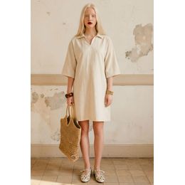 Polo-Kragen Mini-Kleid mit Dreiviertel&auml;rmeln