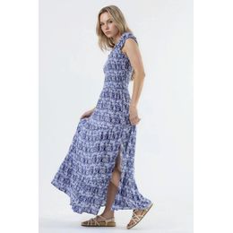 Maxikleid mit Paisley-Muster und quadratischem Kragen