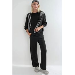 Modal Touch Rundhalsausschnitt Sweatshirt und Weite Hosen Zweiteiliges Set