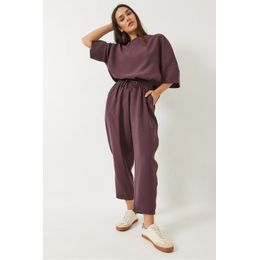 Oversized Boot-Ausschnitt Polyester Zweiteiliges Set