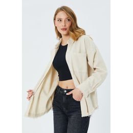 &Uuml;bergro&szlig;es Gabardine-Shirt