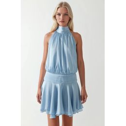 Texturiertes Rollkragen-Minikleid