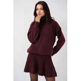 Strukturierter Oversized Rollkragen-Strickanzug