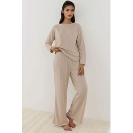 Weiches Touch Texturiertes Relax Fit Schlafanzug-Set