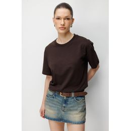 &Uuml;bergro&szlig;es geripptes Rundhals-T-Shirt