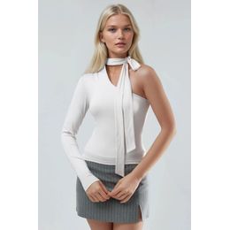 Bluse mit einem &Auml;rmel und Schaldetails