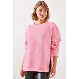 Sweatshirt mit Rei&szlig;verschluss und Rundhalsausschnitt