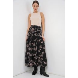 Hochtaillierter Paisley Maxi-Rock