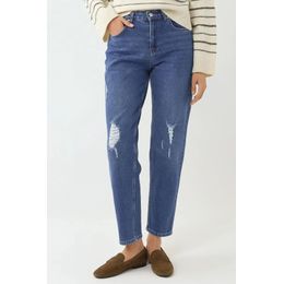 Zerst&ouml;rte Detailierte Slim Fit Jeans