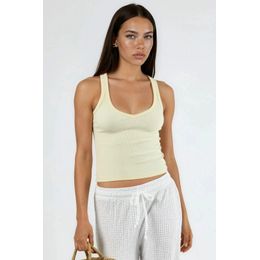 V-Ausschnitt Ripp-Viskose-Mischung Tanktop