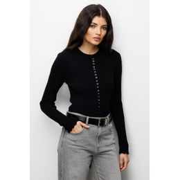 Rippstrick-Knopf-Cardigan