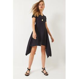 Asymmetrisches V-Ausschnitt-Minikleid