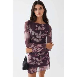 Blumen-Minikleid mit langen &Auml;rmeln
