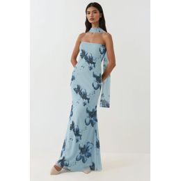 Tr&auml;gerloses bl&uuml;hendes Bodycon-Maxikleid