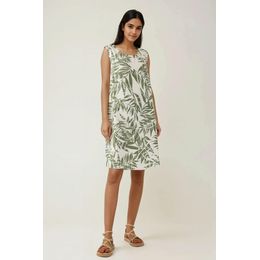 Blumiges A-Linien Fit &auml;rmelloses Minikleid