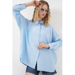 Oversized Langarm-Hemd mit Knopfleiste