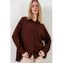 Oversized Langarm-Hemd mit Knopfleiste