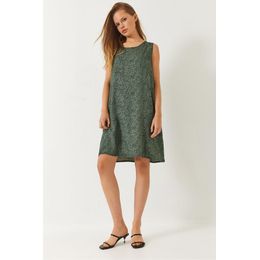 Gemustertes Mini-Kleid mit Rundhalsausschnitt