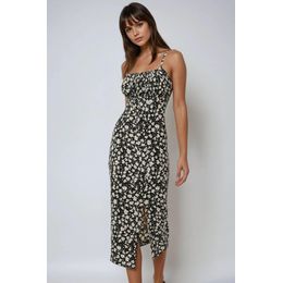 Blumen-Print Bodycon Midi-Kleid mit Schlitz
