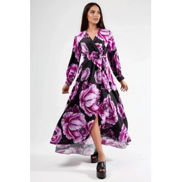 Blumenmuster Midi-Kleid mit Schleifendetail