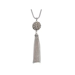 Steuer Modeschmuck Anh&auml;nger mit Kette Metall glanz Glasstein lila