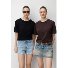 Oversized Ripp-Optik Crew-Neck T-Shirt Set in zwei Teilen