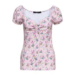 Queen Kerosin Damen T-Shirt Pudel pink
