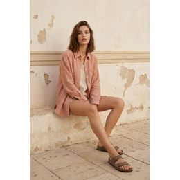 &Uuml;bergro&szlig;es gestreiftes Button-Up Hemd