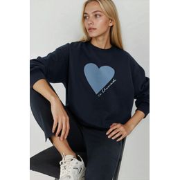 Bedruckter Rundhals-Sweatshirt mit Flockprint