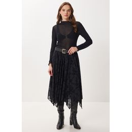 Hochtaillierter floraler Midikleid A-Linie Rock