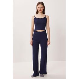 V-Ausschnitt Rippstrick Pyjama-Set