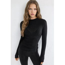 Lang&auml;rmlige Slim-Fit Bluse
