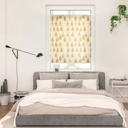 Plissee LICHTBLICK ORIGINAL "Plissee Klemmfix, ohne Bohren, blickdicht, Golden Drops - Gold", gold (goldfarben, wei&szlig;, wei&szlig;), B:80cm H:130cm, Obermaterial: 100% Polyester, Plissees