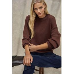 Dicker Strickpullover mit Rundhalsausschnitt