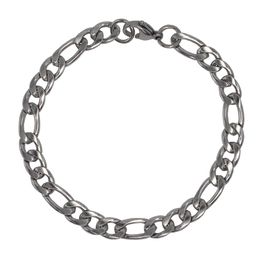 Armband Steuer "Figaro glanz", silber, Armb&auml;nder, Damen, 20,5cm, Edelstahl, gl&auml;nzend, Armband