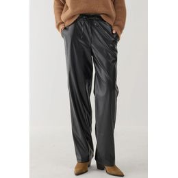Faux-Leder Gerade Leggings mit Elastischem Bund