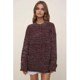 L&auml;ssiger Strickpullover mit Struktur und Taschen