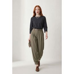 G&uuml;rtel-Bedruckte Leg Tailored Hose