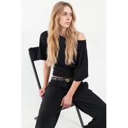 Asymmetrische Halsweiche Strickbluse