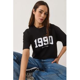 &Uuml;bergr&ouml;&szlig;e Bedrucktes Rundhals-T-Shirt