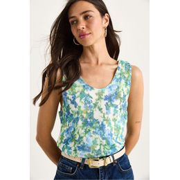 Blumiges U-Ausschnitt &auml;rmelloses Top