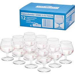 Cognacglas Van Well "Cognacschwenker Casino Rotring geeicht 2+4cl, 12 St&uuml;ck", transparent, H:9,3cm &Oslash;:6,9cm, Glas, Trinkgef&auml;&szlig;e, geeicht, Rotring